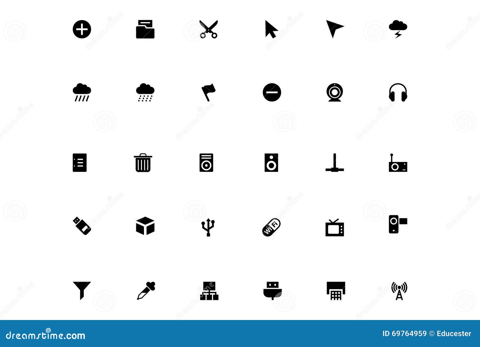 Mini Vector Icons 4 stock abbildung. Illustration von trichter - 69764959