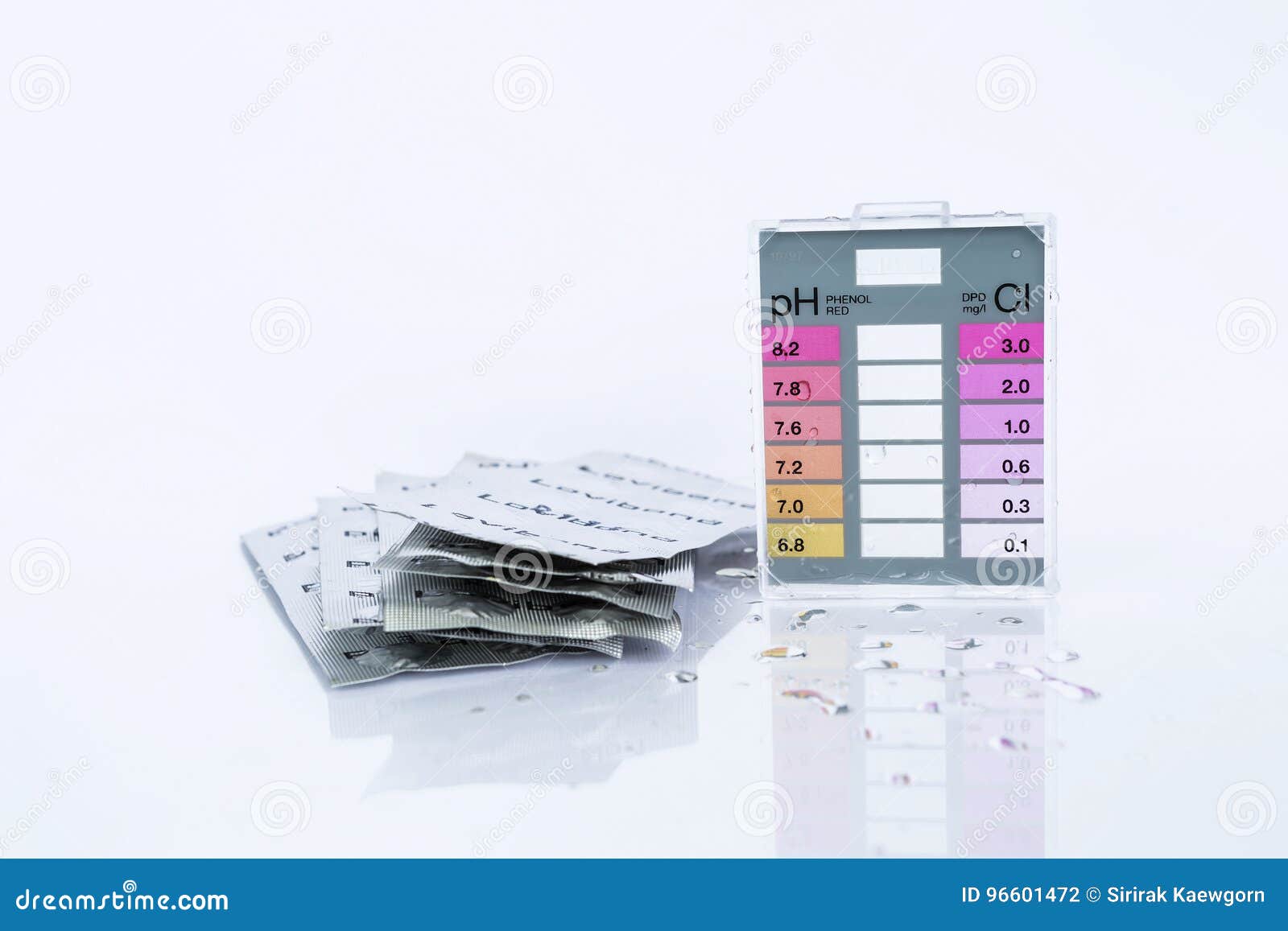 Mini Water Tester Test Kit with Tablet in the Packing on White ...