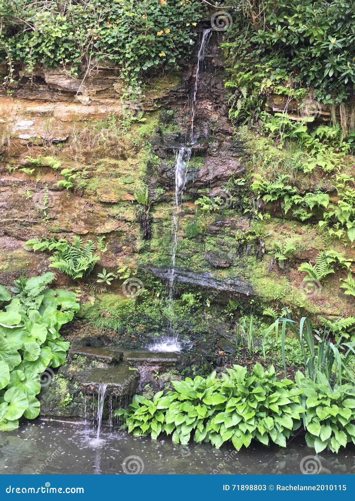 Mini waterfall stock image. Image of spring, mini, gardens - 71898803