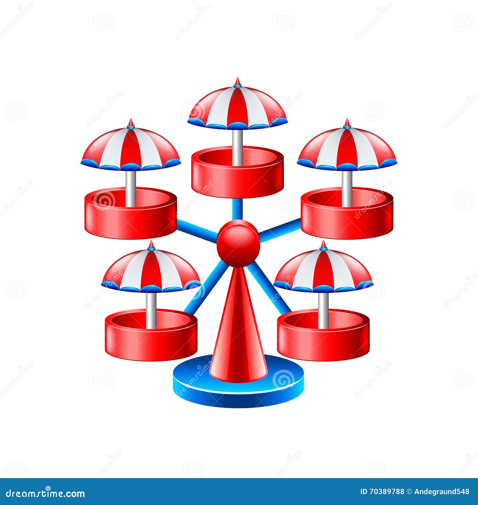 Mini Wheel Carousel Isolated on White Vector Stock Vector ...