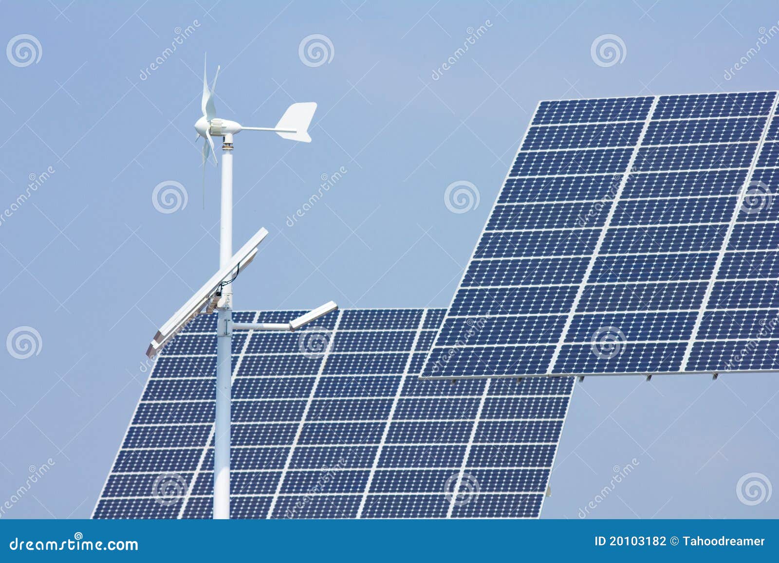 Mini Wind Power and Solar Panels Stock Photo - Image of private ...