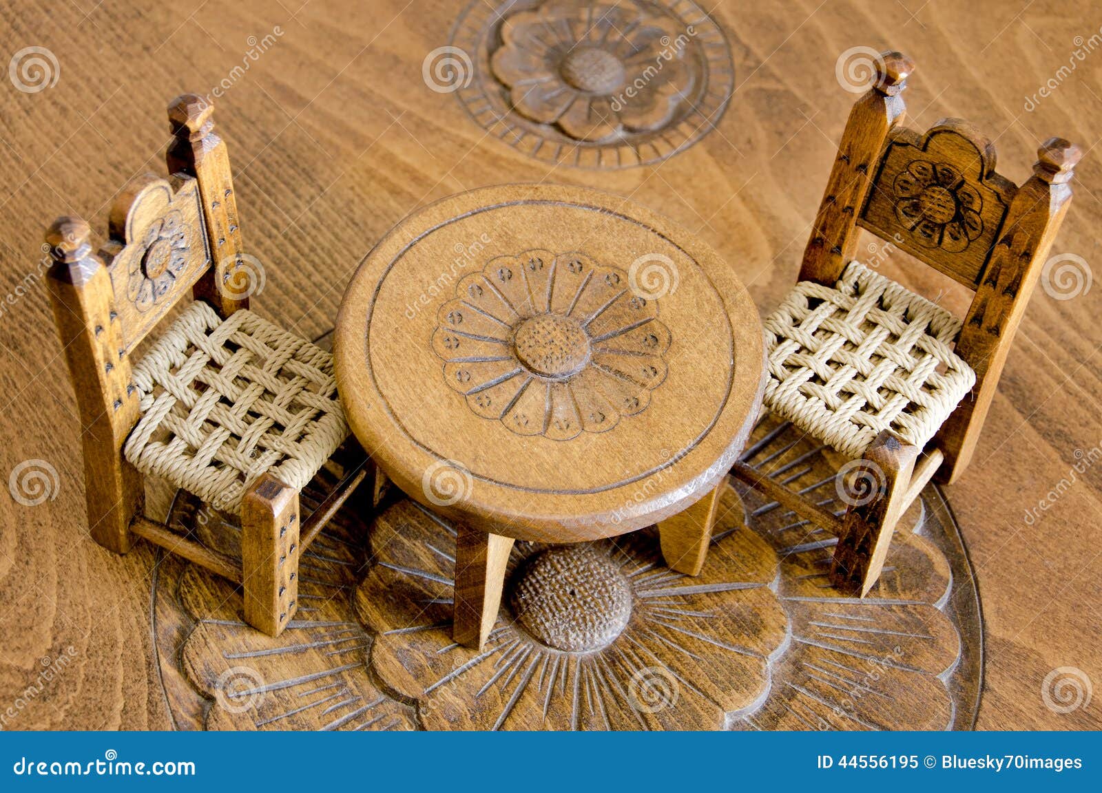 Mini Wooden Chairs and Table Stock Image - Image of greece, light: 44556195