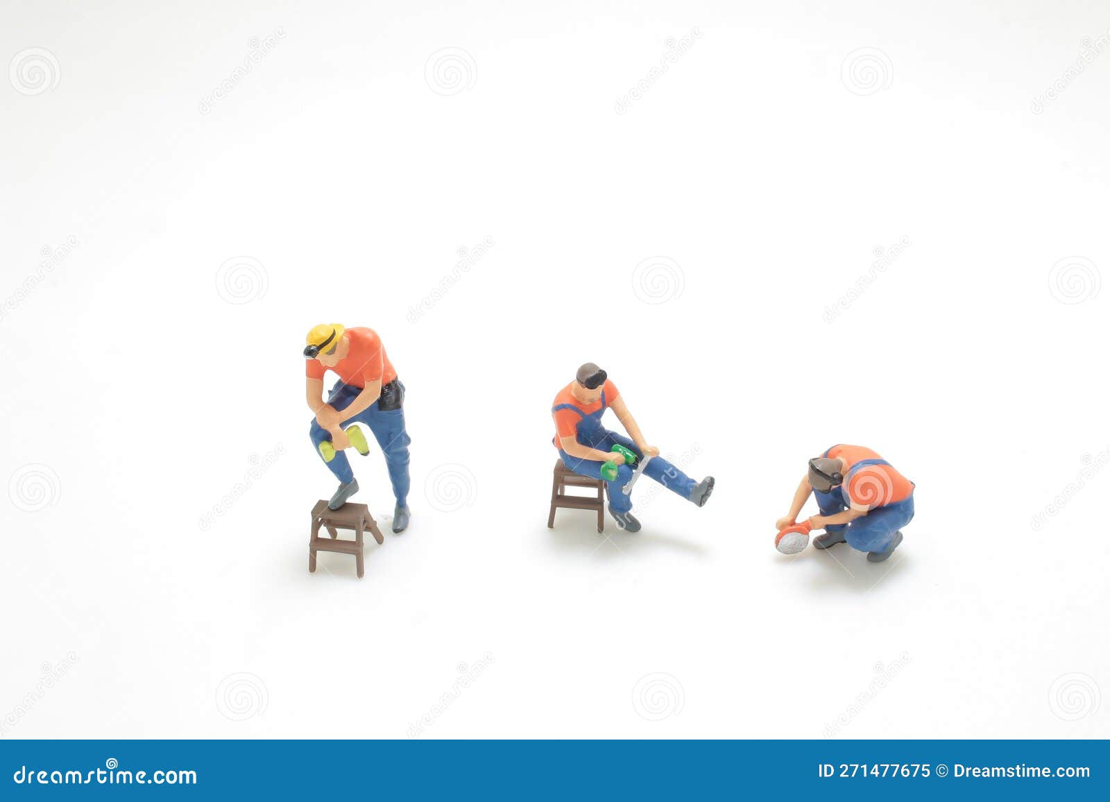 Mini Worker Figure on Working with Tool Stock Image - Image of figure ...