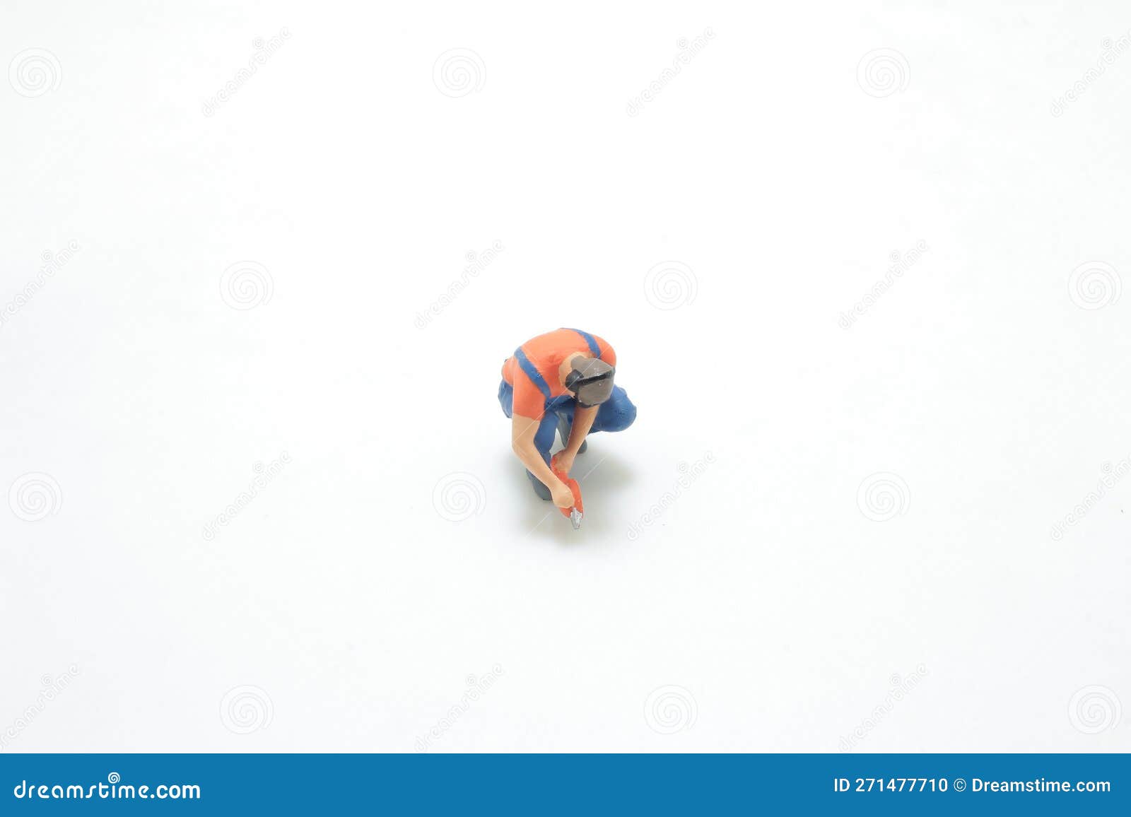 Mini Worker Figure on Working with Tool Stock Photo - Image of metal ...