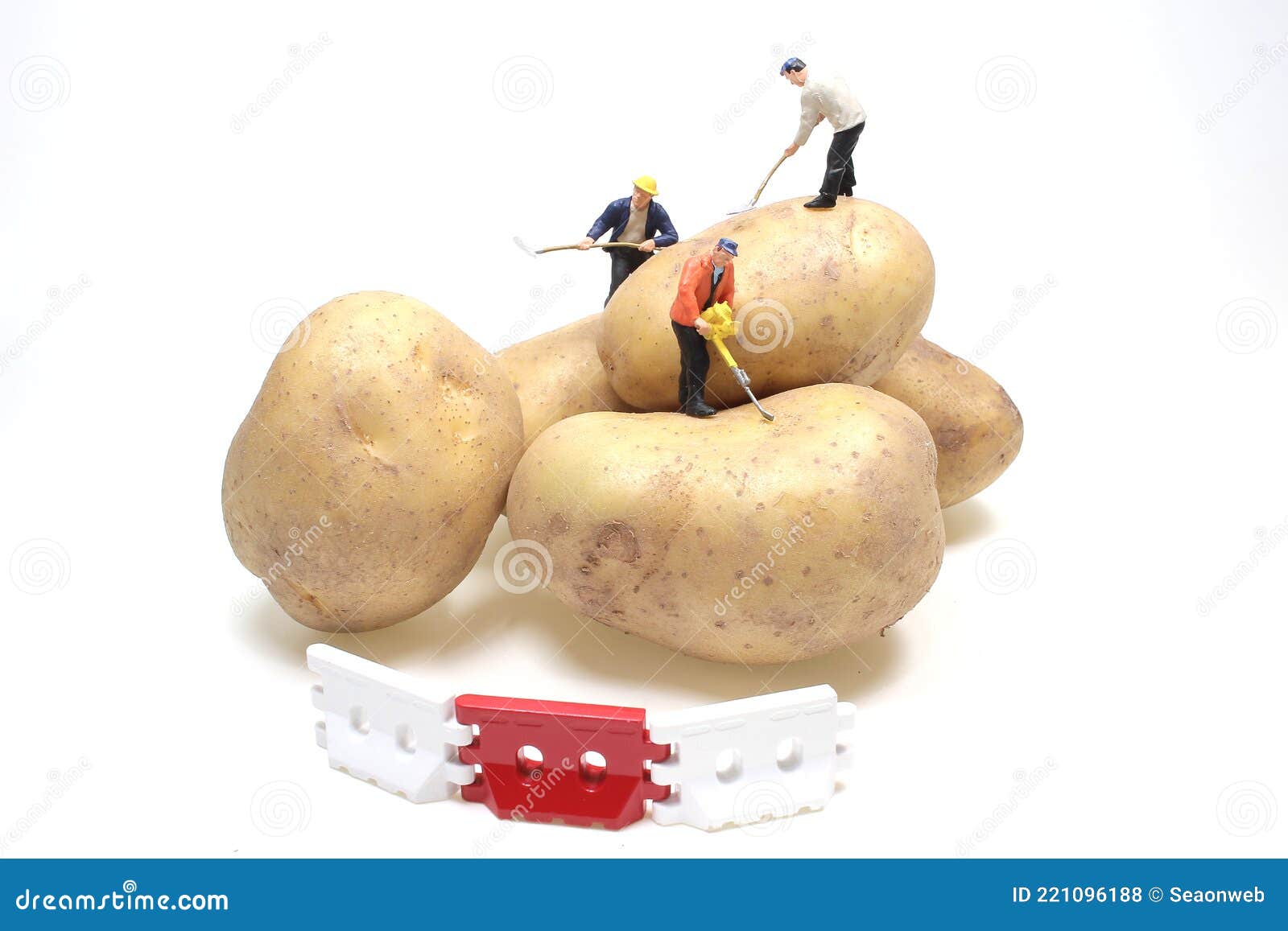 A Mini Worker Work on the Potato Stock Photo - Image of harvest, heart ...