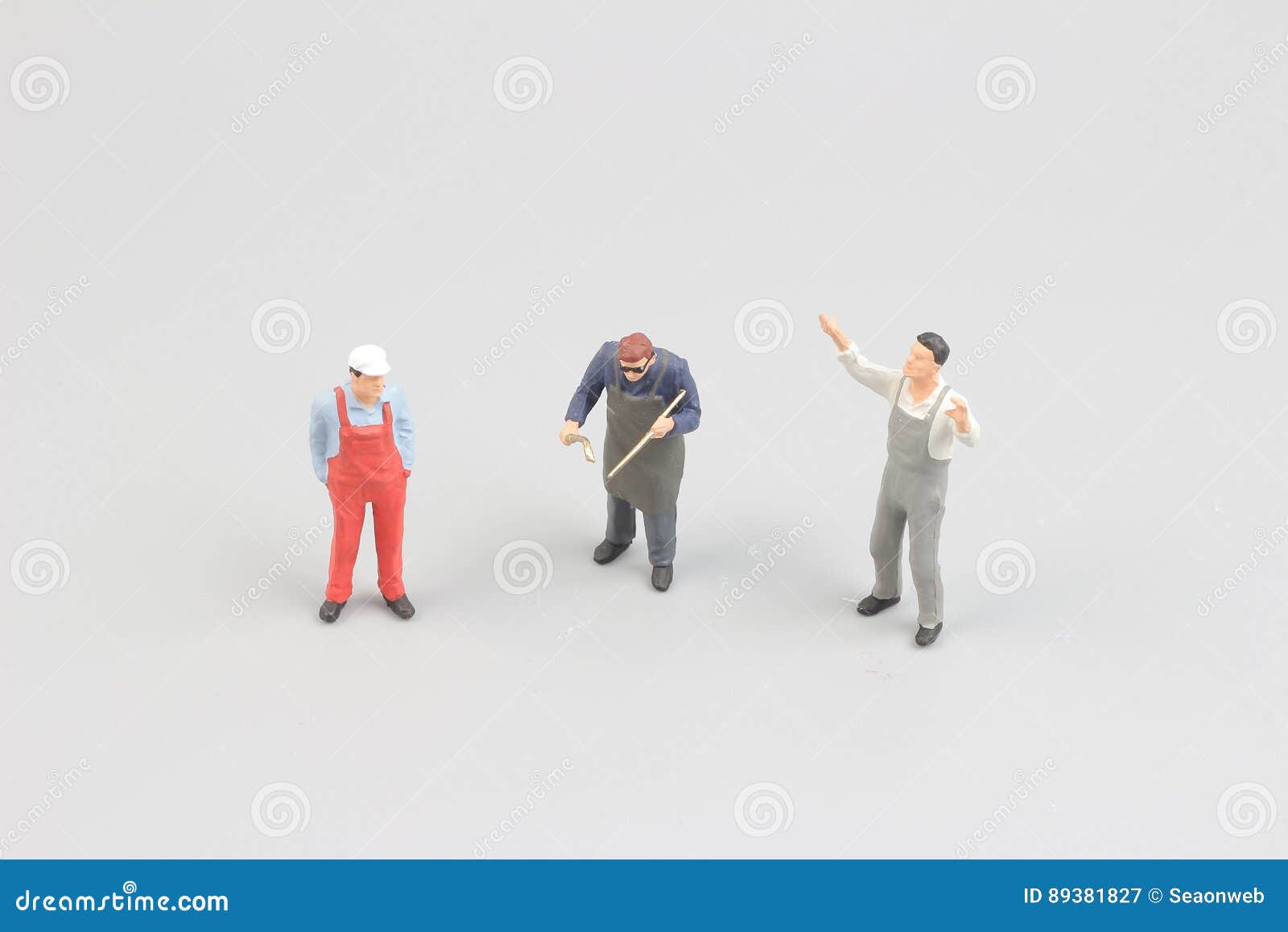 The Mini Workers Isolate on White Back Ground Stock Image - Image of ...