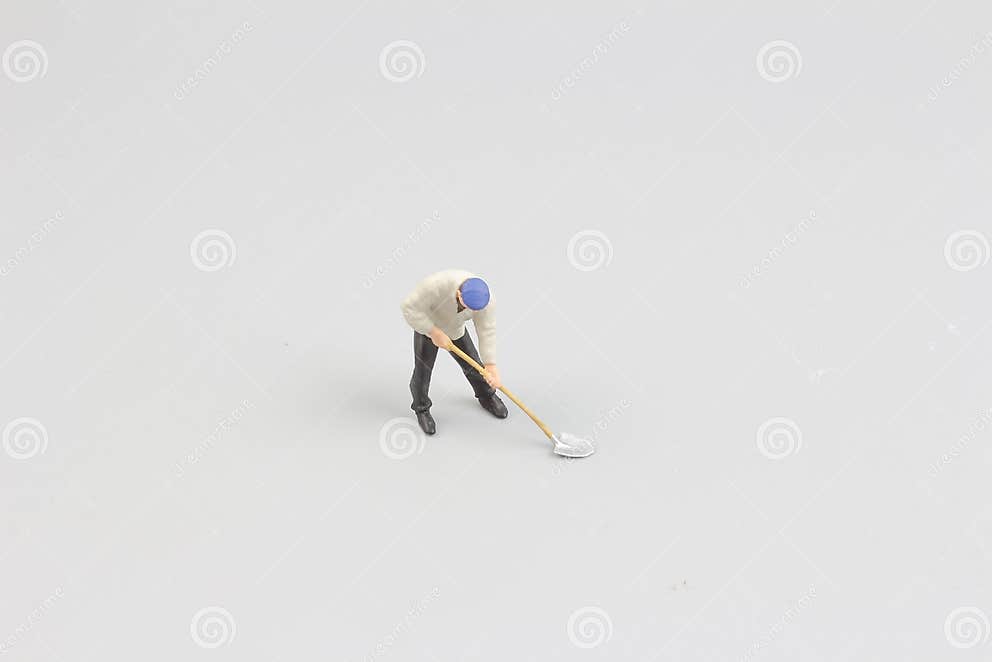 The Mini Workers Isolate on White Back Ground Stock Image - Image of ...