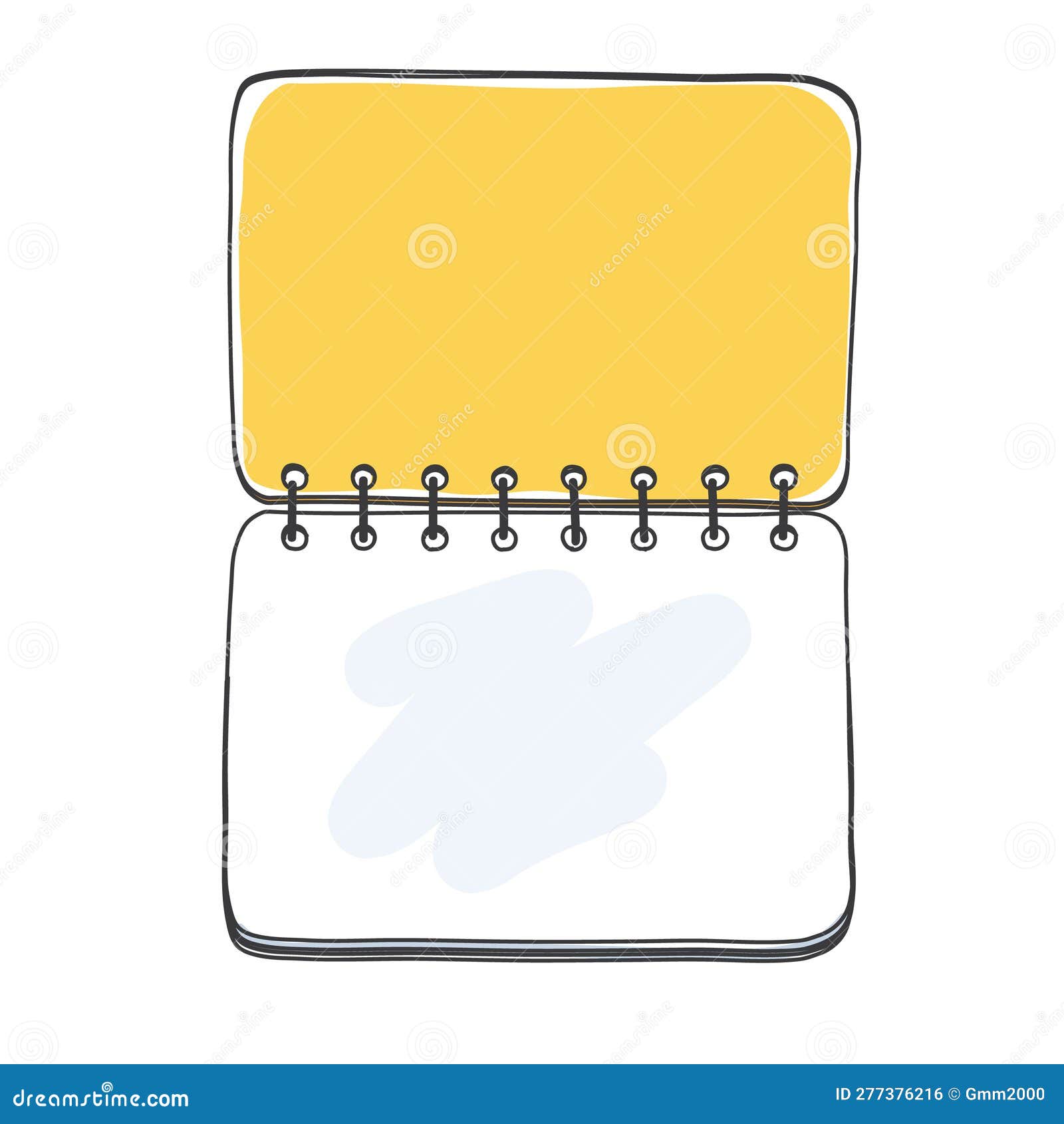 Mini Yellow Notebook Hand Drawn Vector Doodle Art Illustration Stock ...