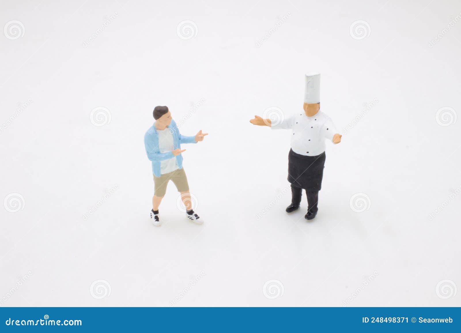 A Mini Young Figure with Beard Pointing Away Stock Image - Image of ...