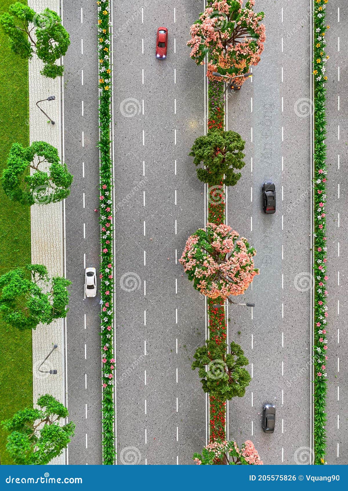 Miniature Architecture Model of Small Tree and Road Stock Photo - Image ...
