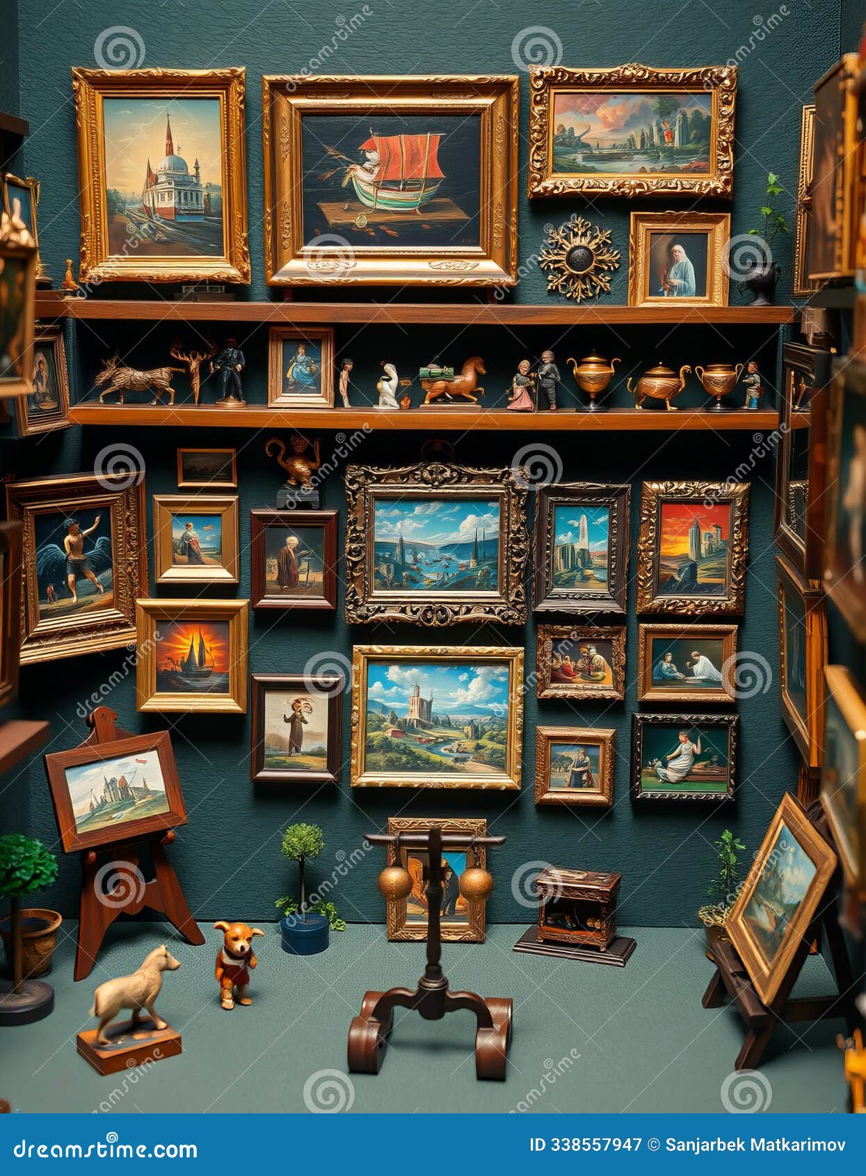 A Miniature Art Gallery Showcasing Tiny Masterpieces Royalty-Free Stock ...