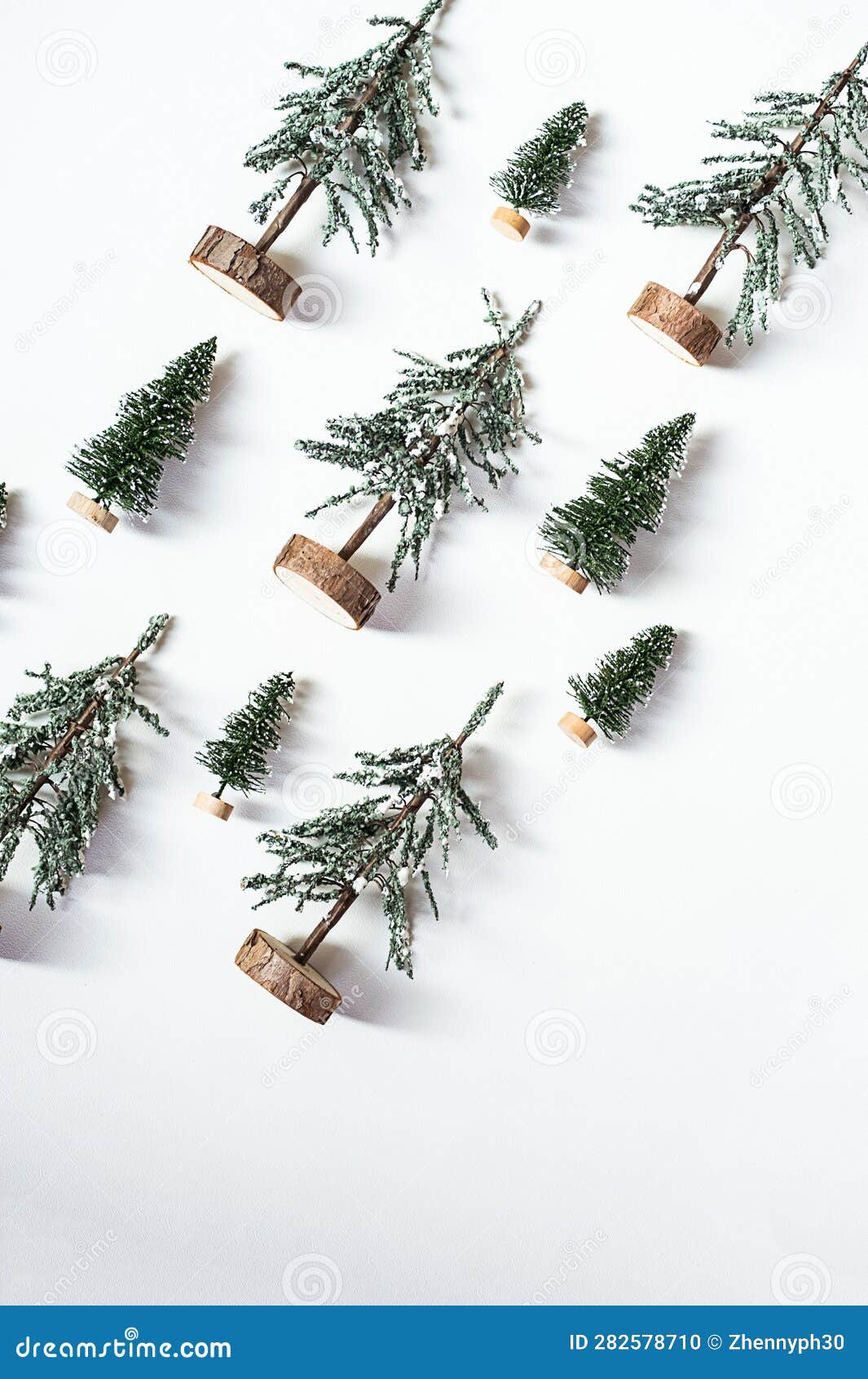 Miniature Artificial Christmas Trees Layout. Decorative Fir Trees ...