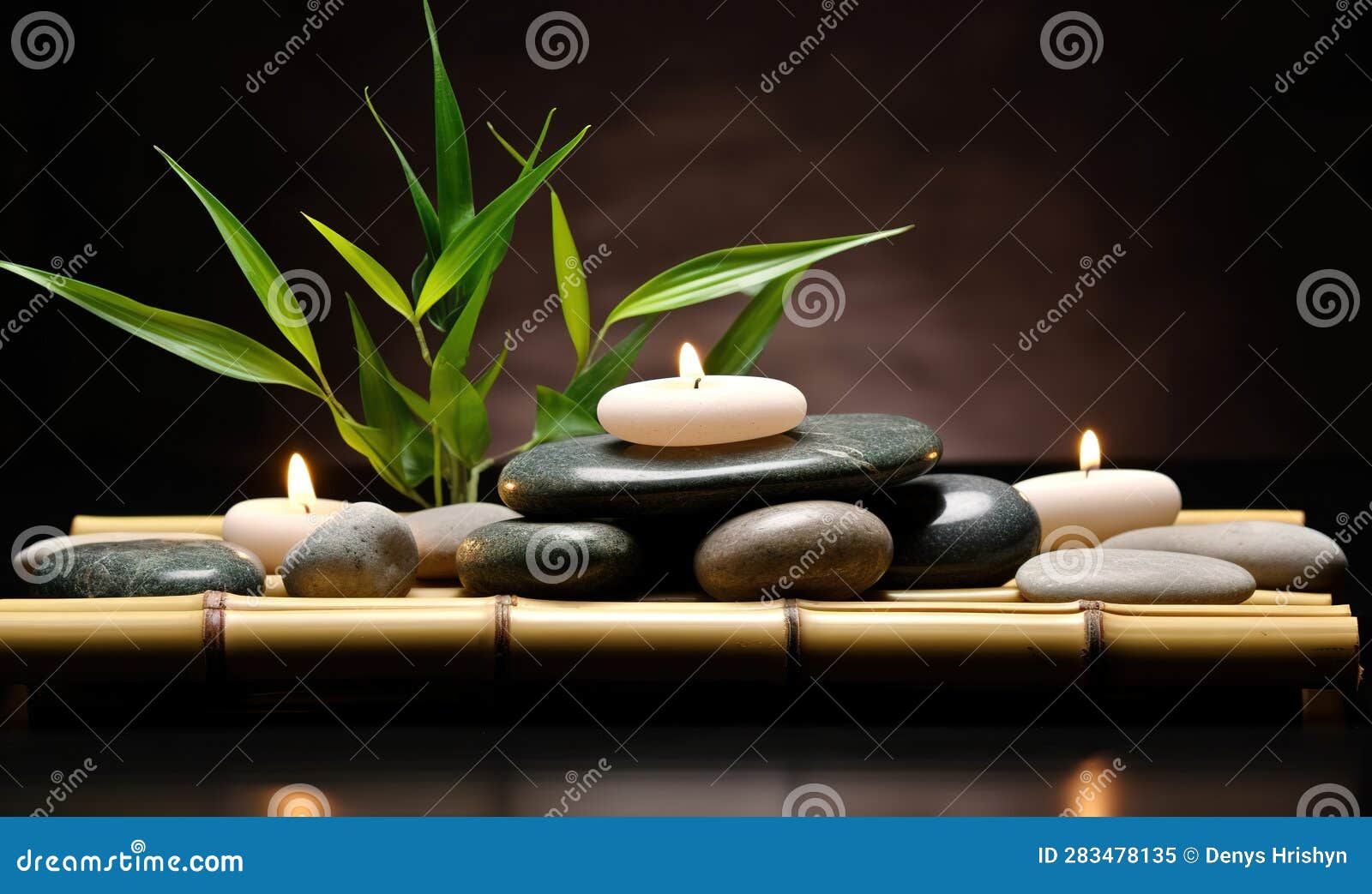 Miniature Bamboo Forest with Decorative Stones for Relaxation Stock ...