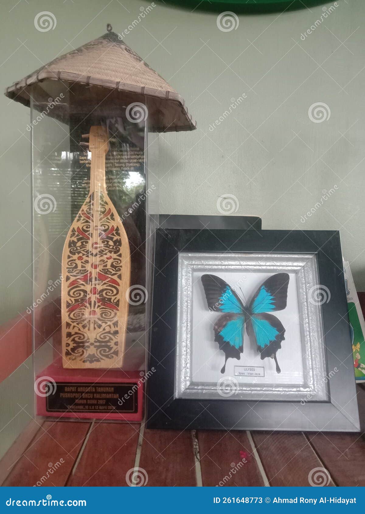 Miniature Borneo Traditional Musical Instruments and Butterfly Artwork ...