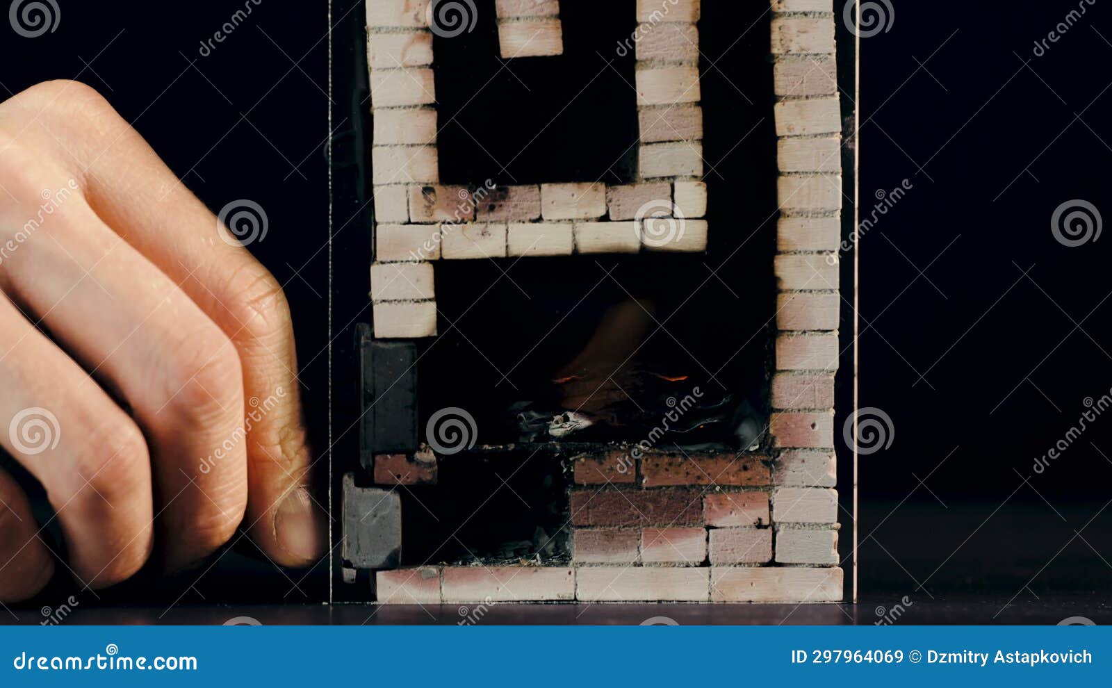 Miniature Brick Oven: How Smoke Flows and Fire Moves Stock Video ...