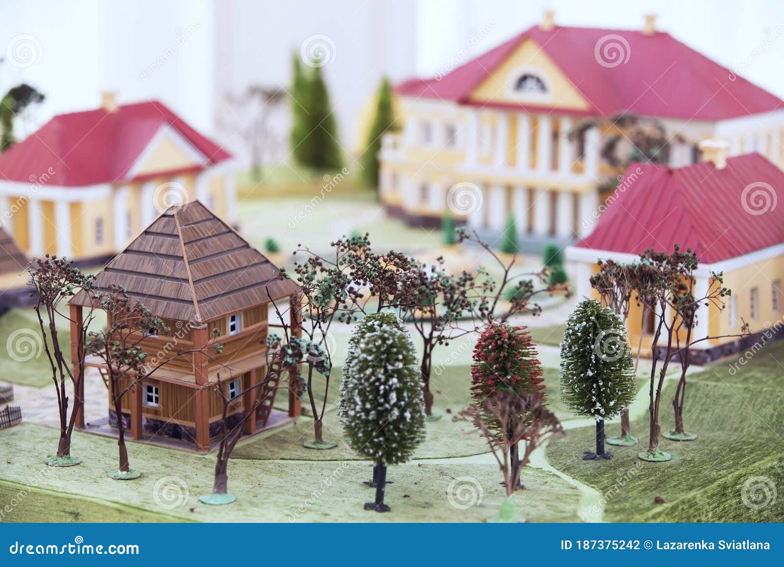 Miniature Buildings and Trees. Editorial Photography - Image of ship ...