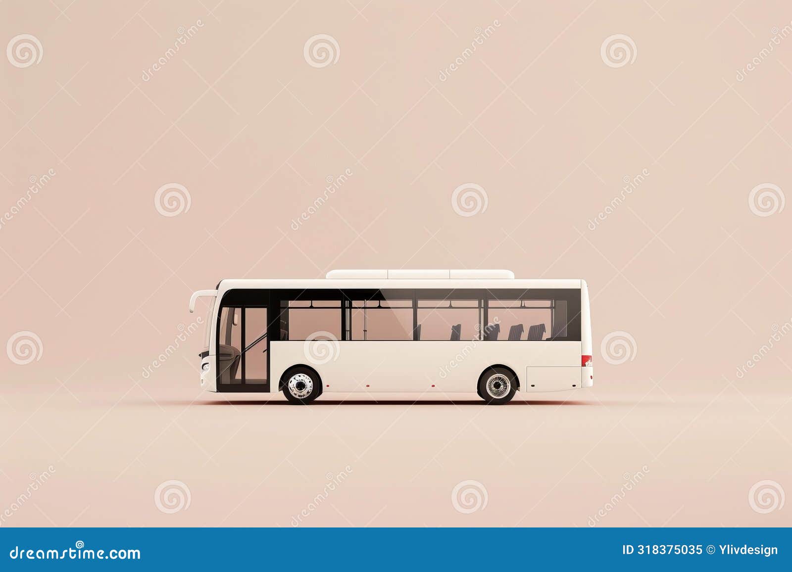 Miniature Bus on Soft Beige Background Stock Image - Image of ...