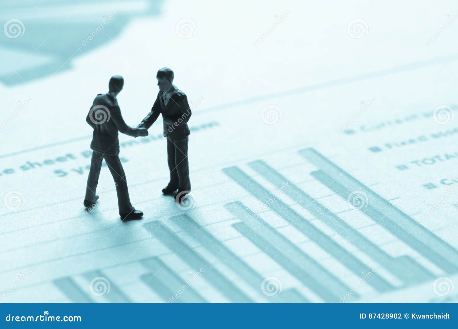 Miniature Business Man on the Graph Stock Photo - Image of plan ...