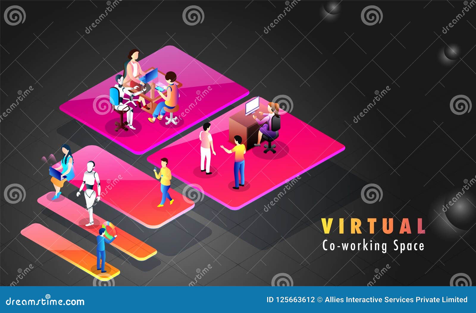 Miniature Business People Performing Same Task at Different Work Stock ...