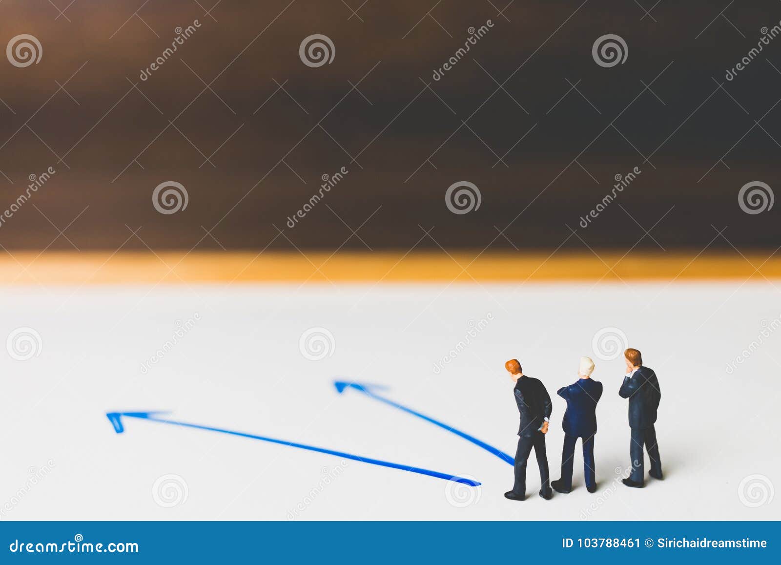 Miniature Businessman Standing on Arrow Pathway Stock Image - Image of ... Miniature Businessman Standing on Arrow Pathway Stock Image - Image of ...