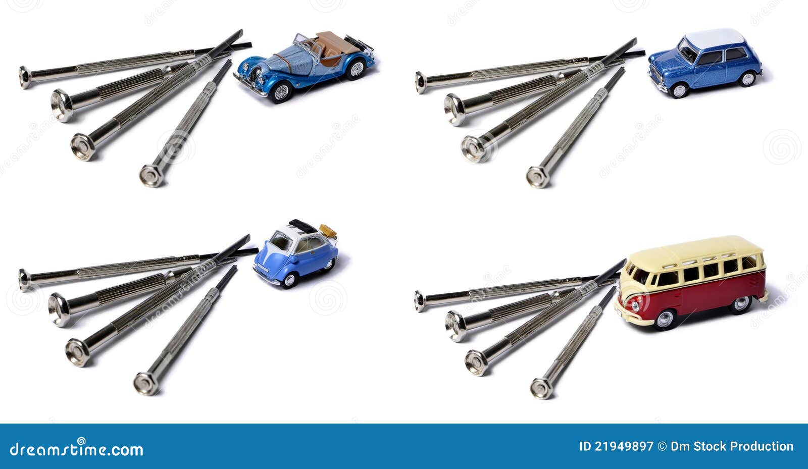 Miniature Car and a Screwdrivers Stock Image - Image of miniature ...