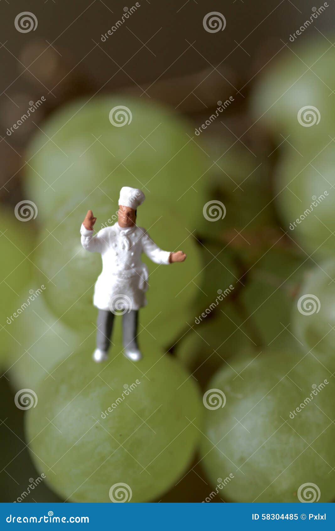 Miniature of a Chef with Grapes Stock Image - Image of miniature, fruit ...