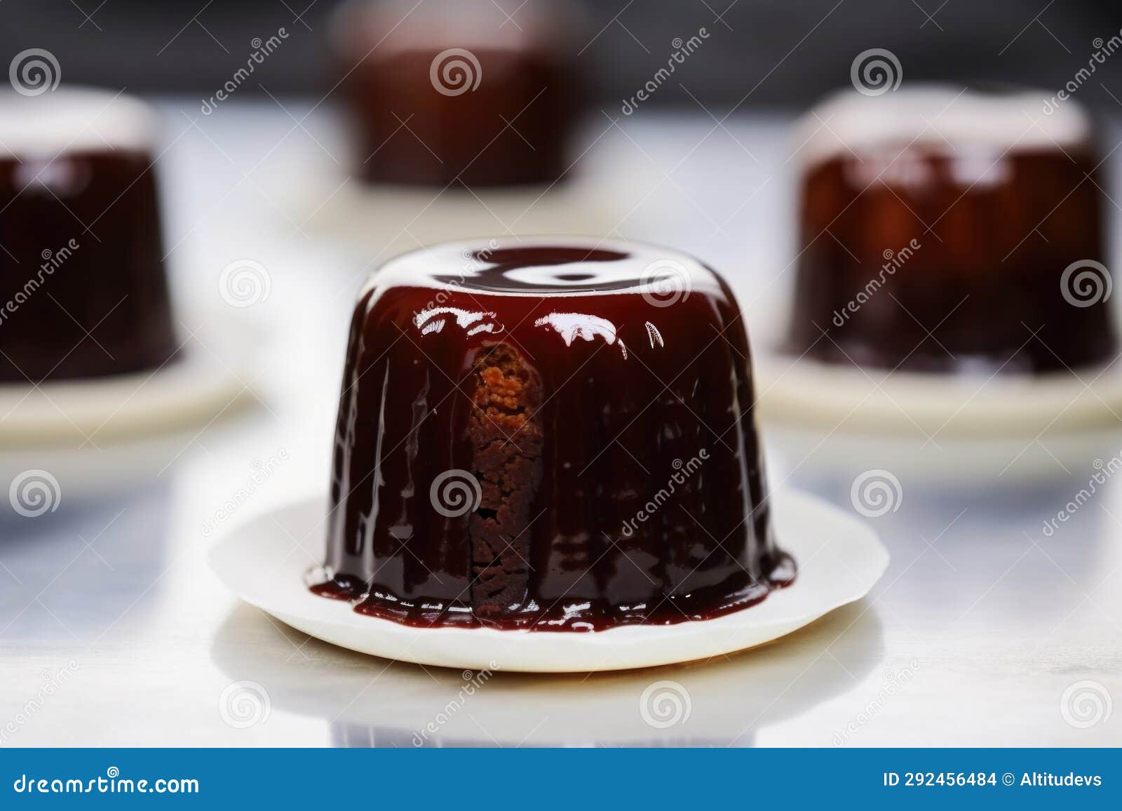 Miniature Chocolate Cake with a Glossy Finish Stock Photo - Image of ...