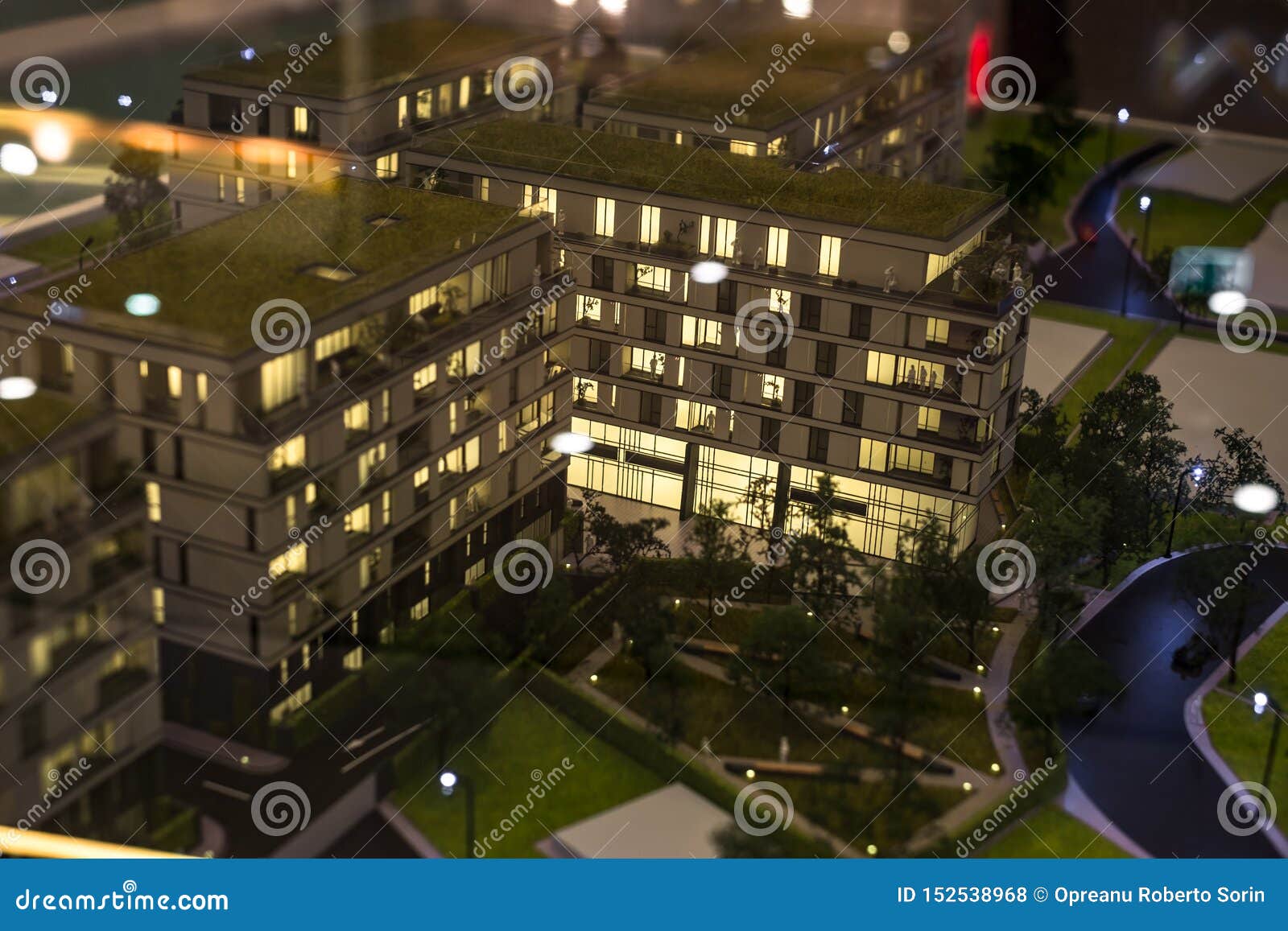 Miniature City with Apartment Complex Building Stock Photo - Image of ...
