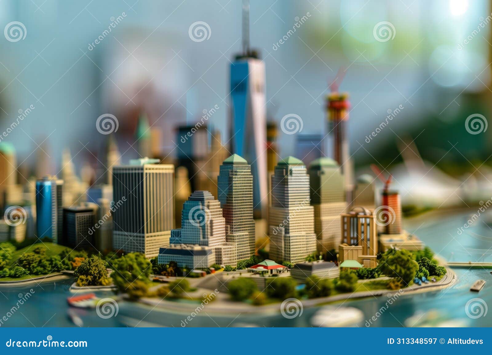 Miniature City Replica with Iconic Landmarks for Educational Use Stock ...
