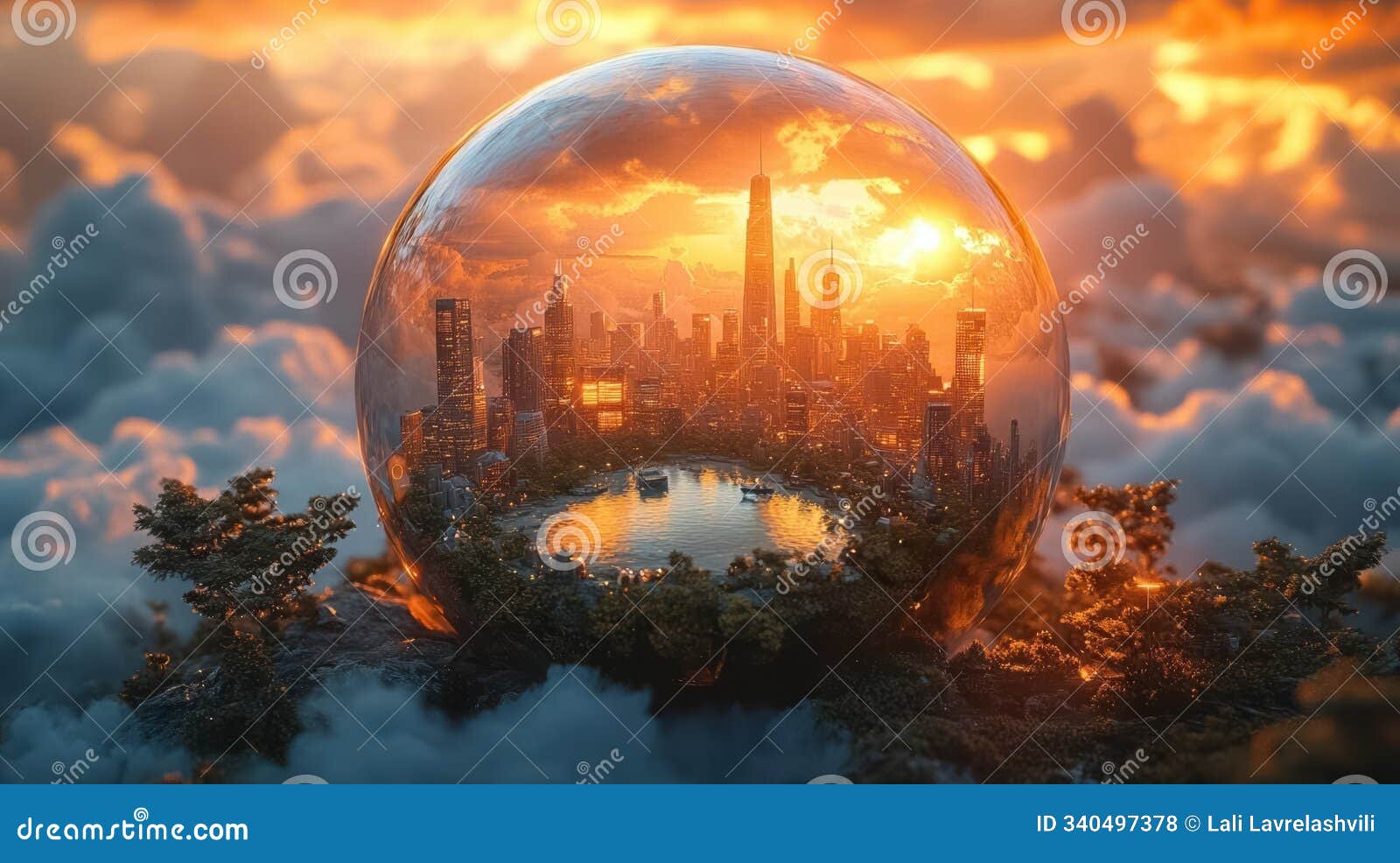 Miniature City in Shell. Surreal Mystical Fantasy Artwork Stock ...