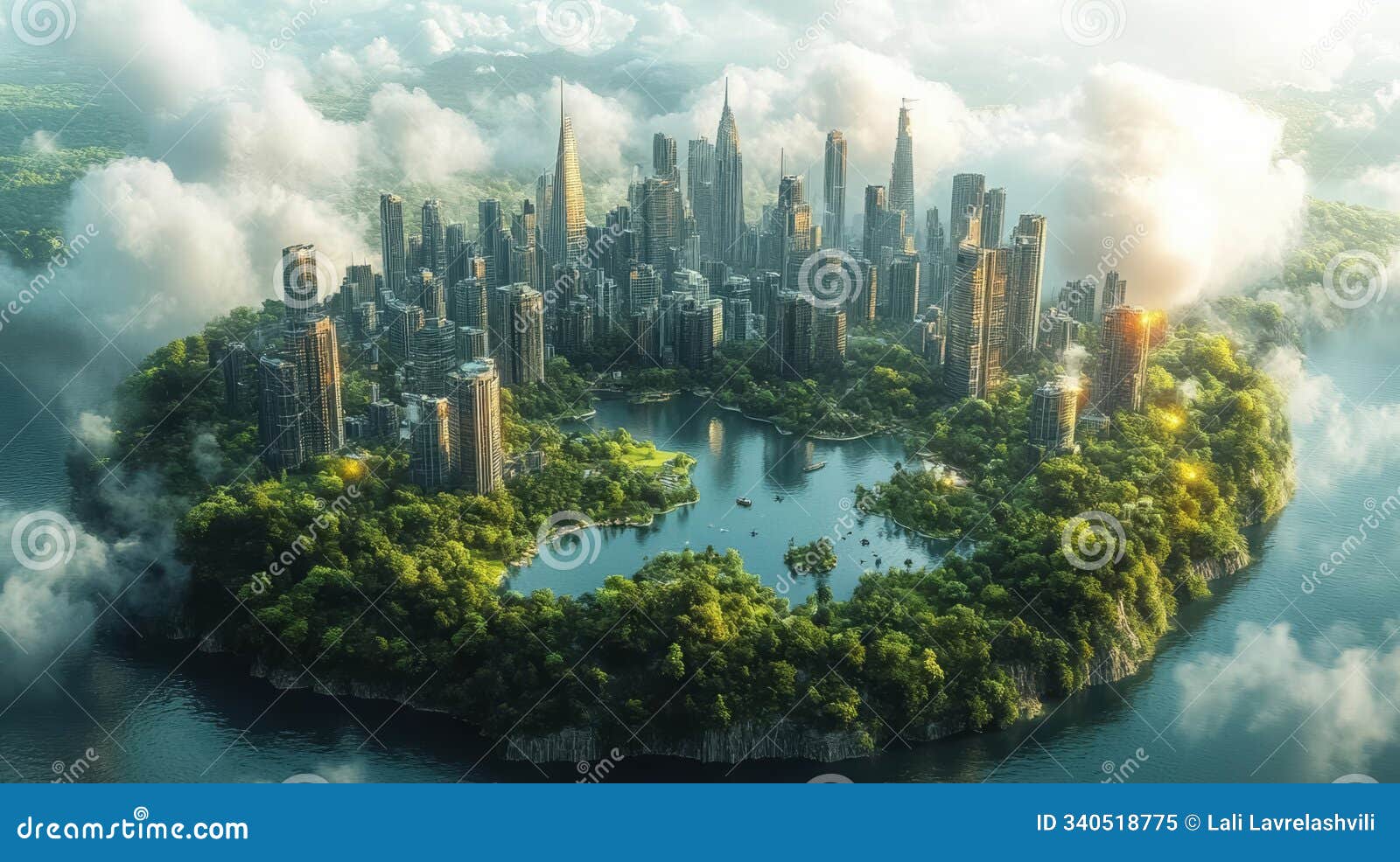 Miniature City in Shell. Surreal Mystical Fantasy Artwork Stock ...