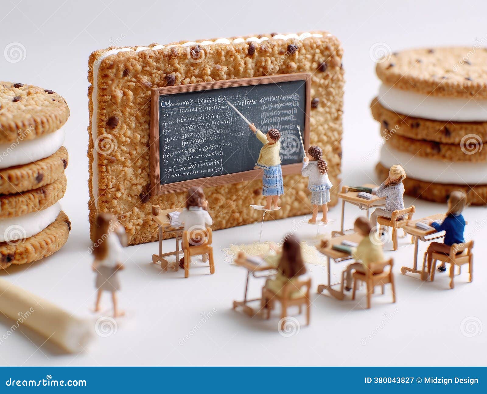 Miniature Classroom Within An Open Book, Inspiring Education Royalty ...