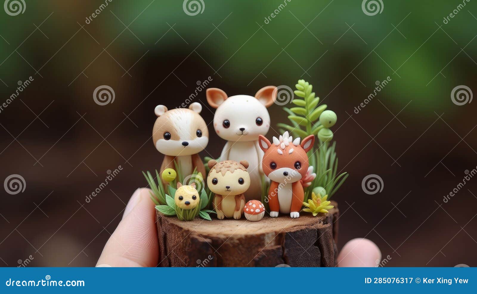 Miniature Clay Sculptures of Animals Stock Illustration - Illustration ...