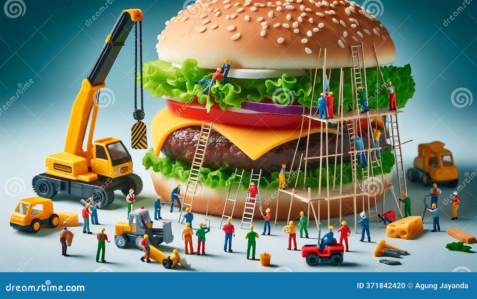 Miniature Construction Workers Welding On Glowing City Map, Creating ...