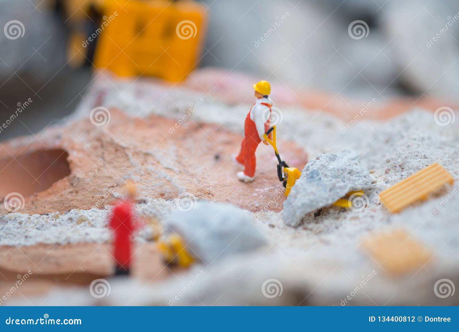 Miniature Construction Workers Stock Photo - Image of fork, factory ...