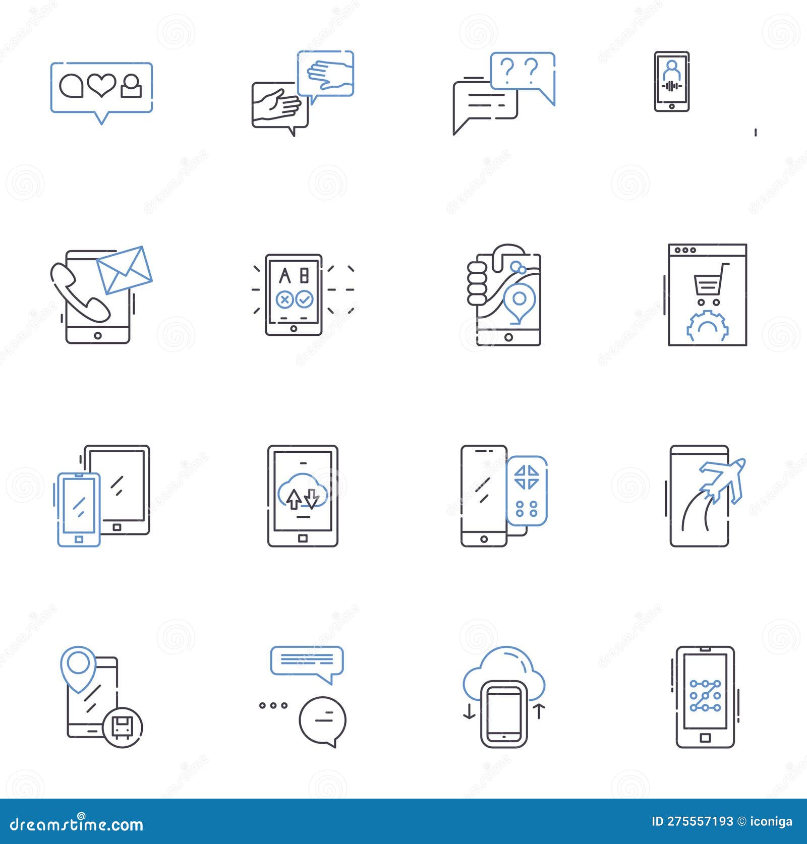Miniature Device Line Icons Collection. Microchip, Nano-device, Pocket ...