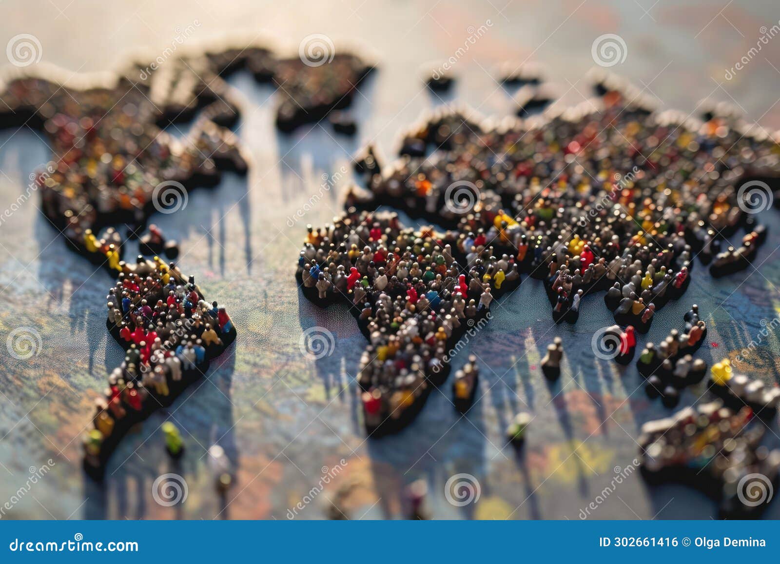 Miniature Diverse Figures Populating a World Map in a Symbolic ...
