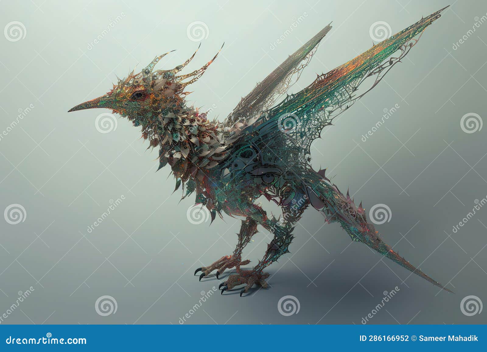 A Miniature Dragon with Hummingbird Wings. Generative AI Stock ...
