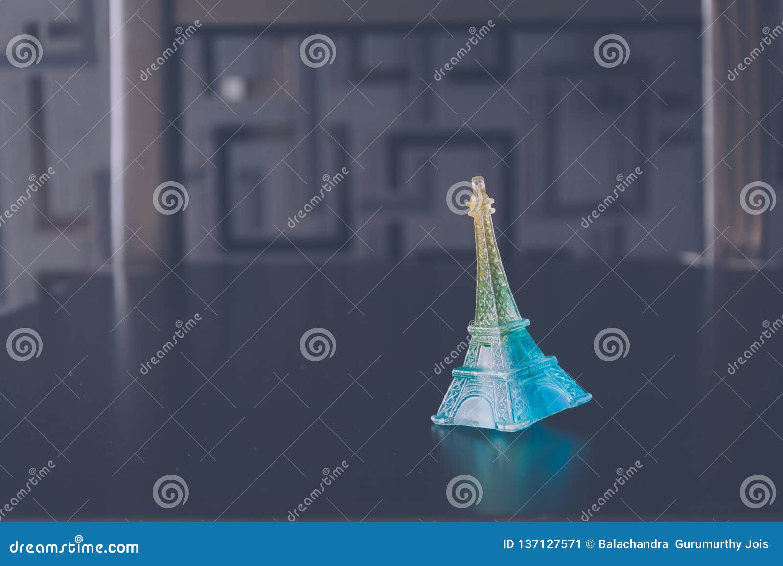 Miniature Eiffel Tower Replica with Background Space Stock Image ...