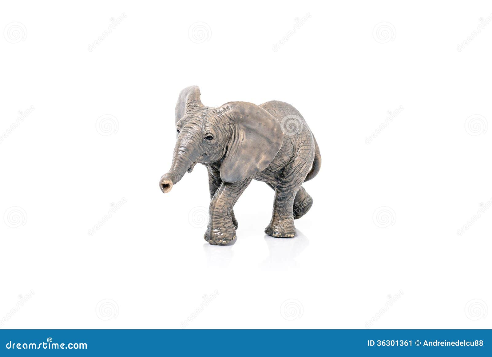 Miniature of an Elephant on White Background Stock Image - Image of ...
