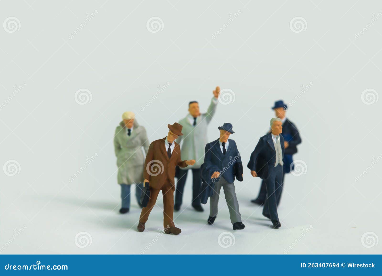 Miniature Figure of Men in Suits Stock Photo - Image of black, work ...