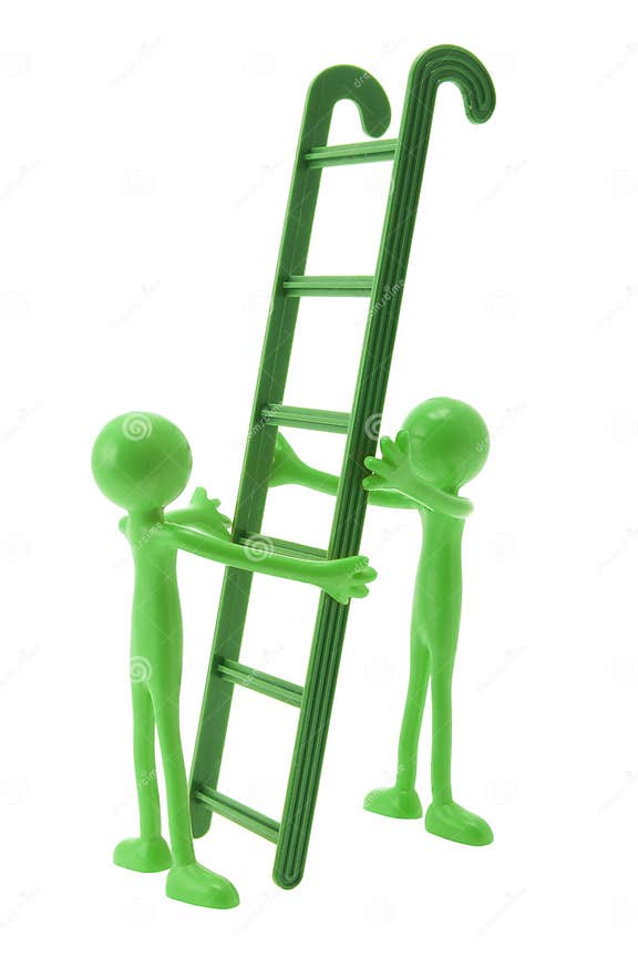 Miniature Figures and Ladder Stock Image - Image of reaching, climbing ...