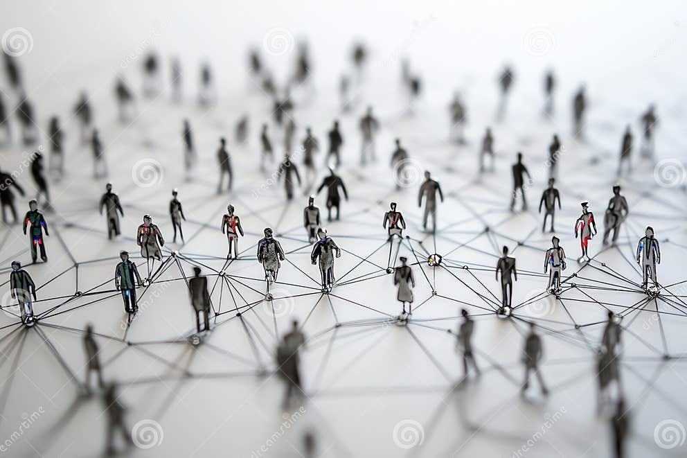 Miniature Figures Representing Professional Networking Connections in ...