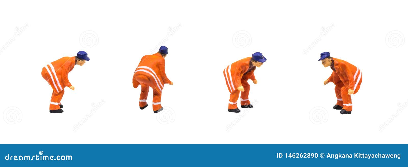 Construction Worker Standing and Working in Posture Isolated on White ...
