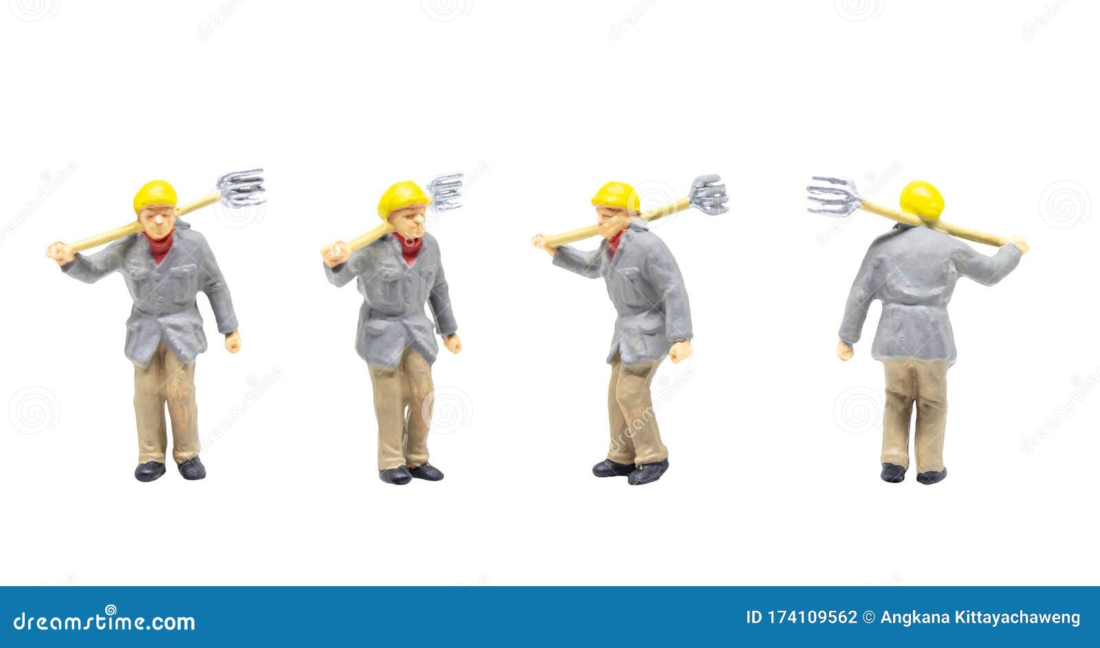 Railway Track Worker Posing in Posture Isolated on White Background ...