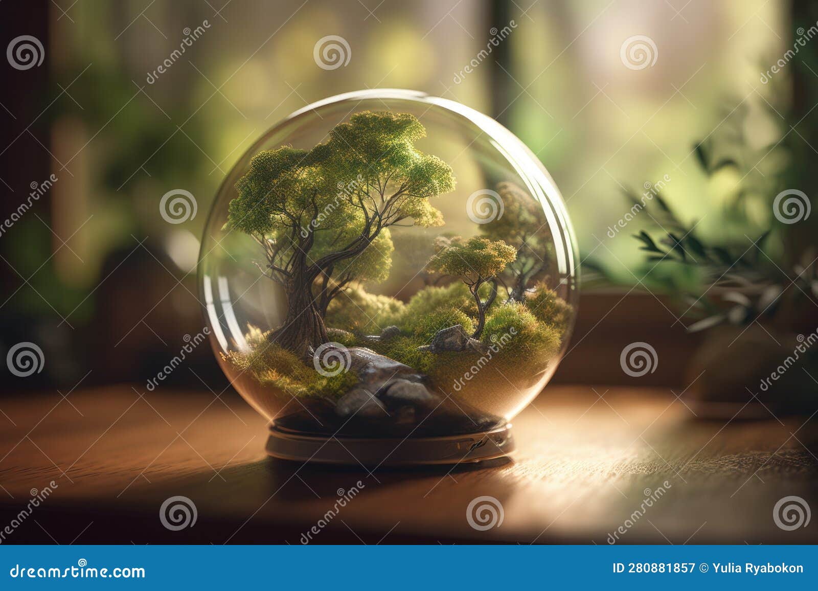 Miniature Forest Diorama With Bridge And Waterfall Royalty-Free Stock ...