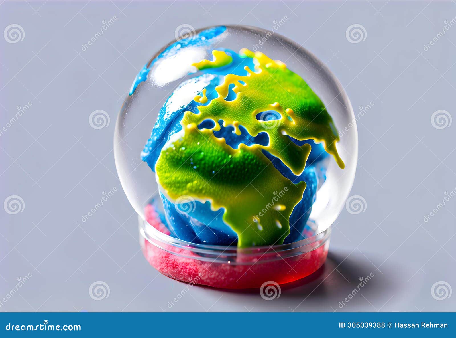 Miniature Globe Enclosed in Plastic Wrap Stock Illustration ...