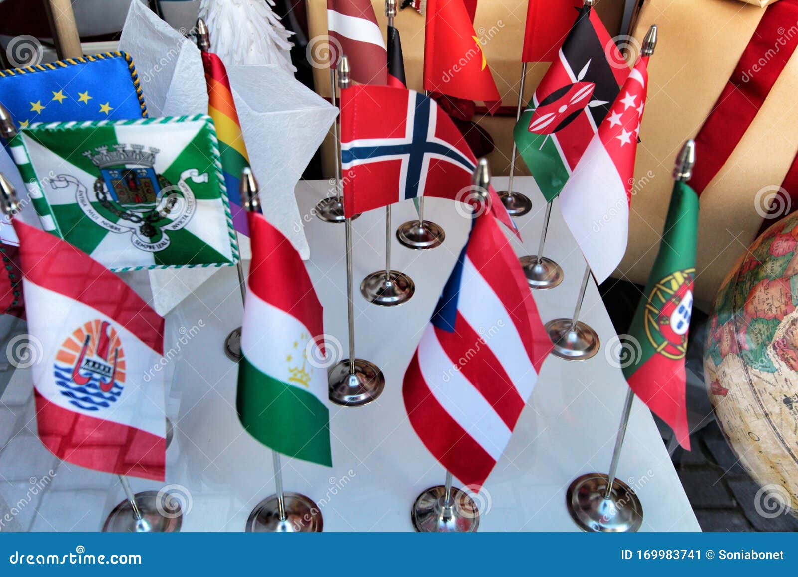 Miniature Governmental Flags of Different Countries Stock Image - Image ...
