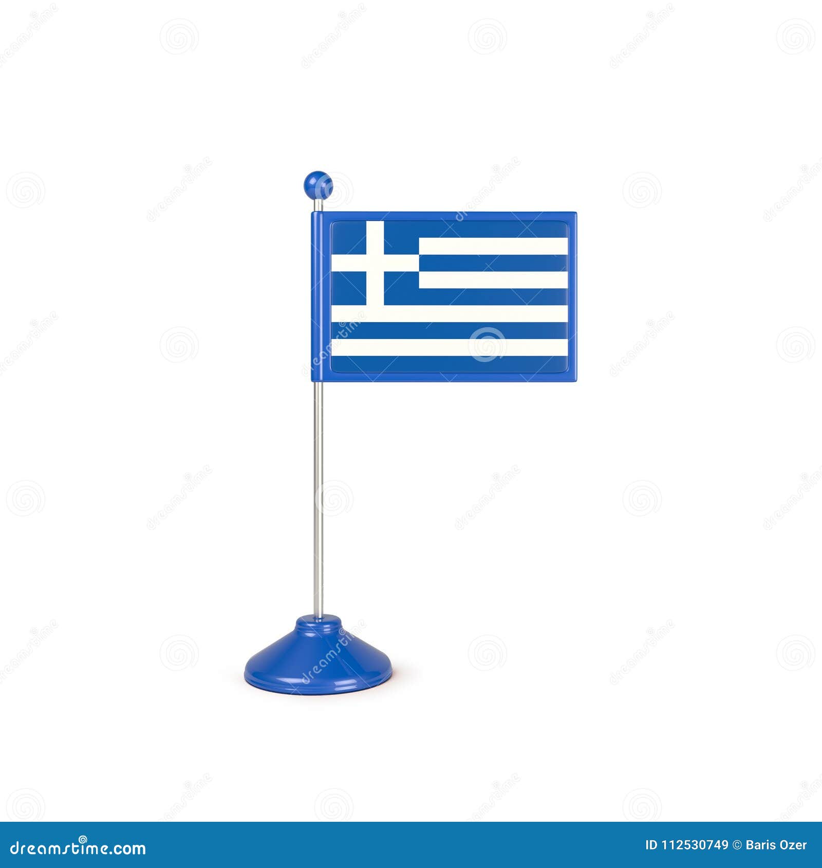 Miniature Greece Flag Concept on White with Clipping Path Stock ...