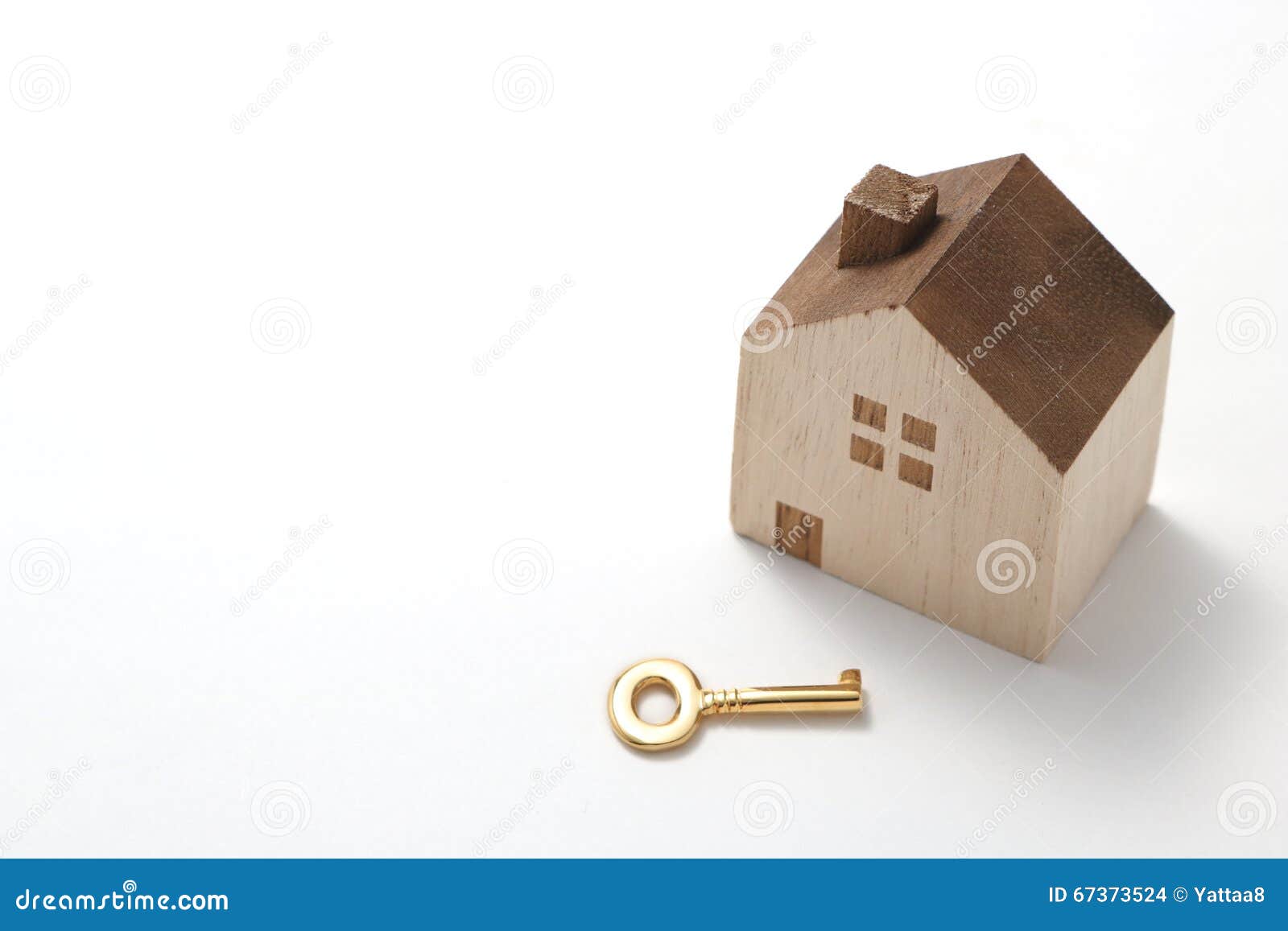 Miniature House and Key Isolated on White Background Stock Photo ...
